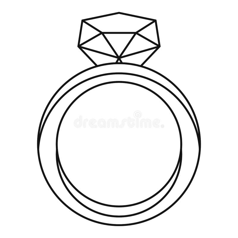 Ring icon, outline style stock vector. Illustration of brilliant - 85402191
