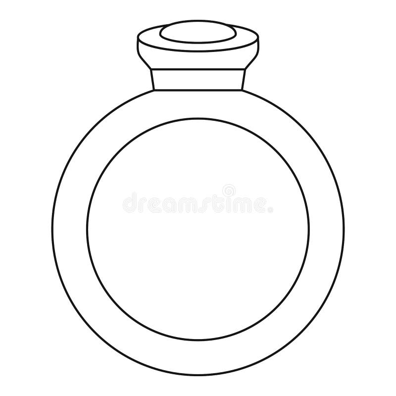Key Ring Outline Vector Icon. Thin Line Black Key Ring Icon, Flat ...