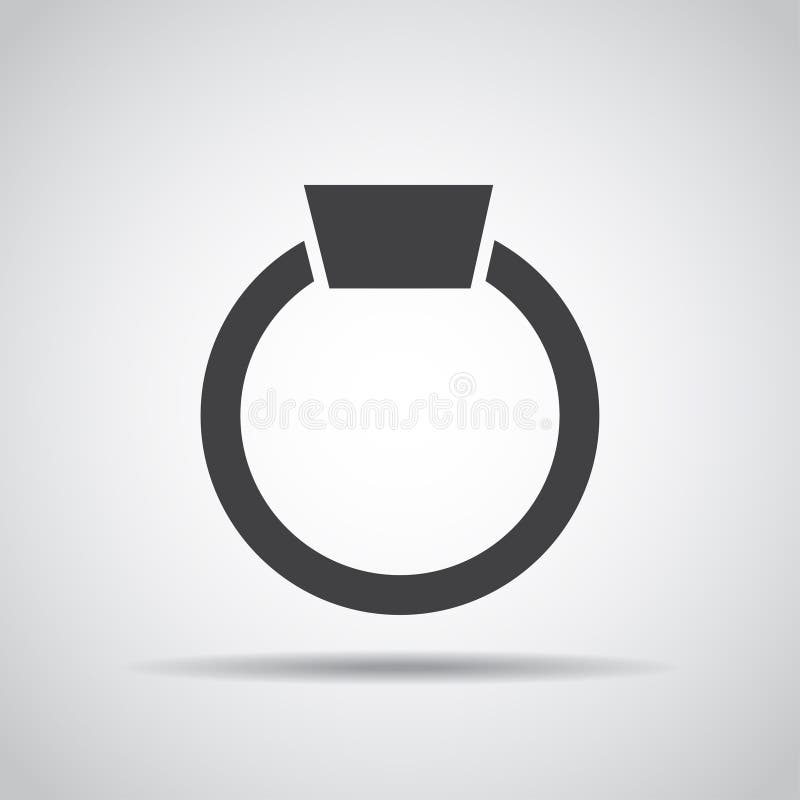 Ring Icon with Shadow on a Gray Background. Vector Illustration Stock ...