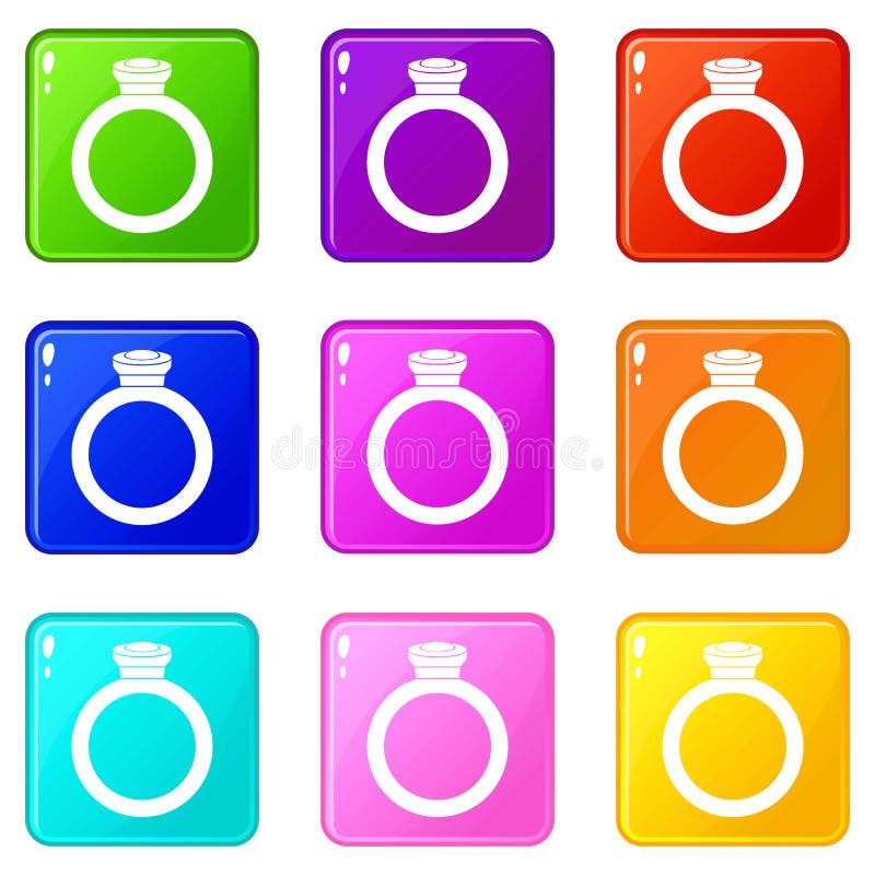 Ring icons 9 set stock vector. Illustration of dating - 96143757