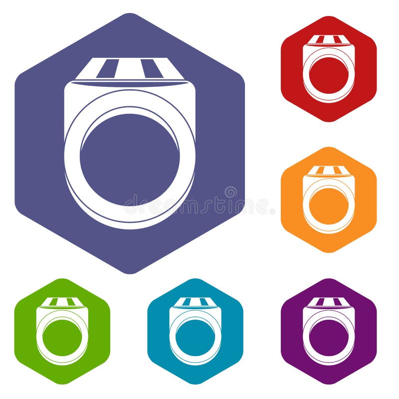 Ring icons set hexagon stock vector. Illustration of accessory - 91691949