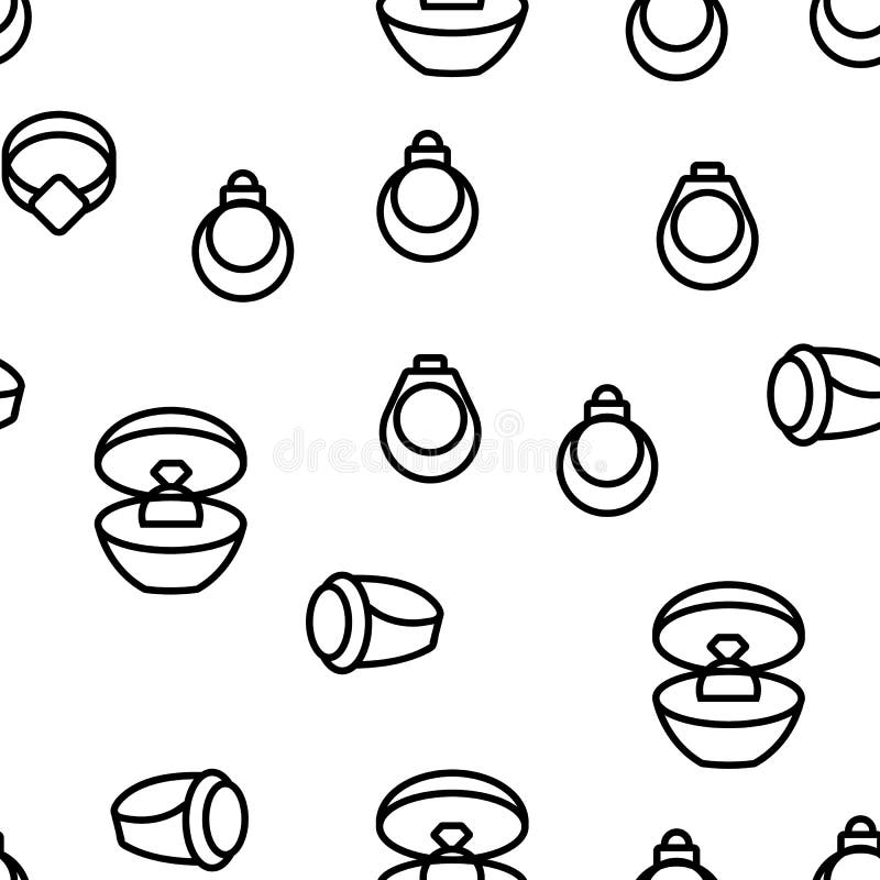 Ring Jewelry Vector Seamless Pattern Stock Vector - Illustration of ...