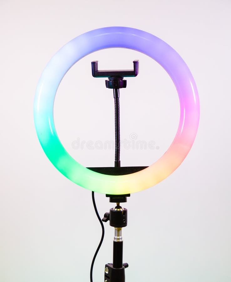 Ring Lamp Shines in Different Colors. Stock Photo - Image of chinese ...