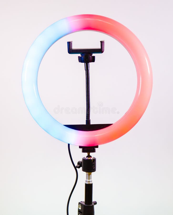 Ring RGB Lamp on the Background of Sound-proof Foam Rubber Stock Photo ...