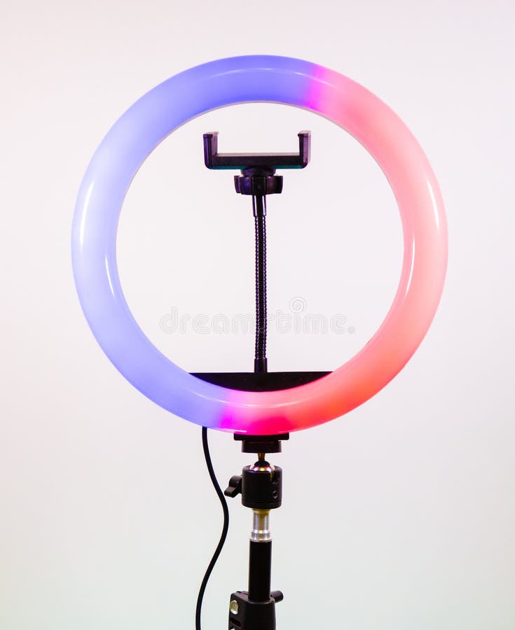 Ring Lamp Shines in Two Colors. Stock Photo - Image of miracle, modern ...