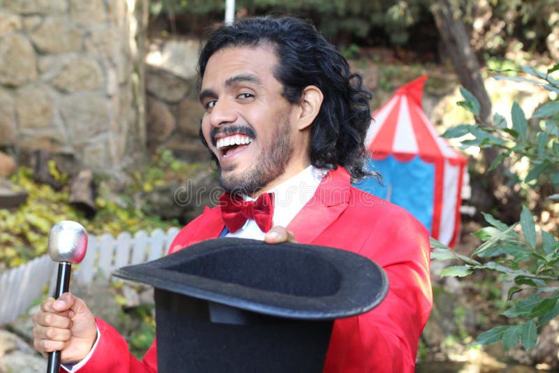 Ring leader in the circus stock photo. Image of drawing - 262650980