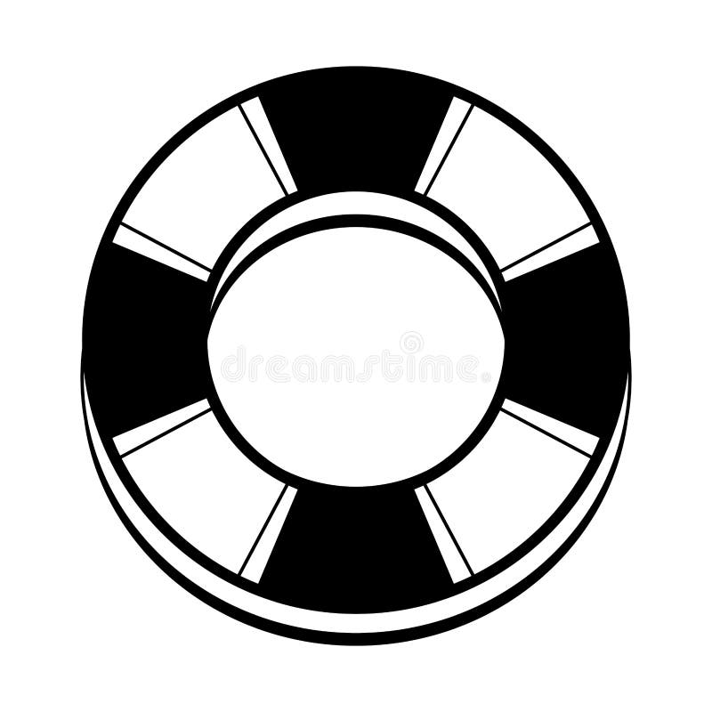 Lifesaver Float Symbol Black and White Stock Vector - Illustration of ...