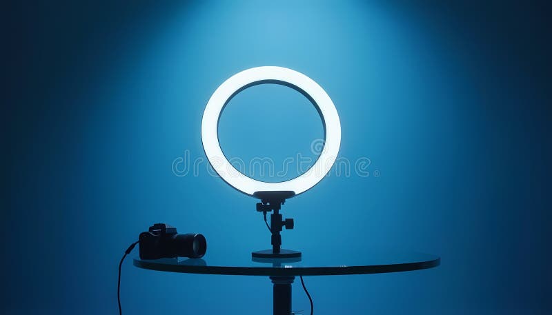 Ring Light and Camera Setup Stock Illustration - Illustration of studio ...