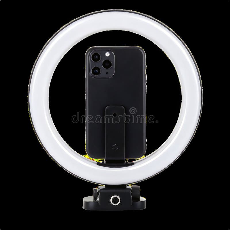 Ring Light with Cellphone Clip for Content Creation on Transparent ...