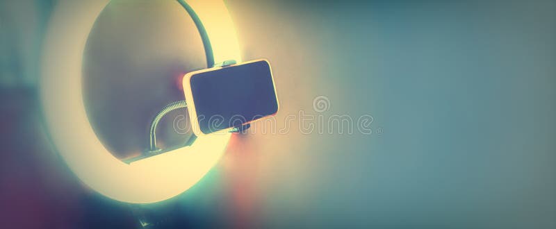 Ring Light with Smartphone for Design, Banners and Websites Stock Image ...