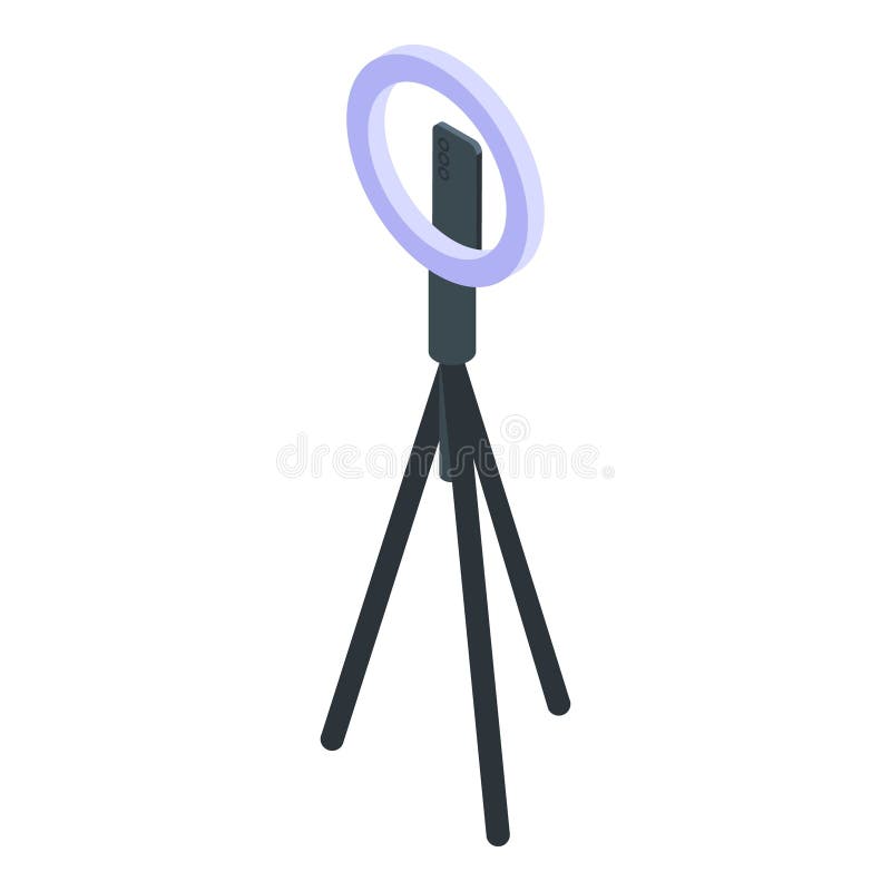 Ring Light Standing on a Tripod for Professional Video Recording is ...