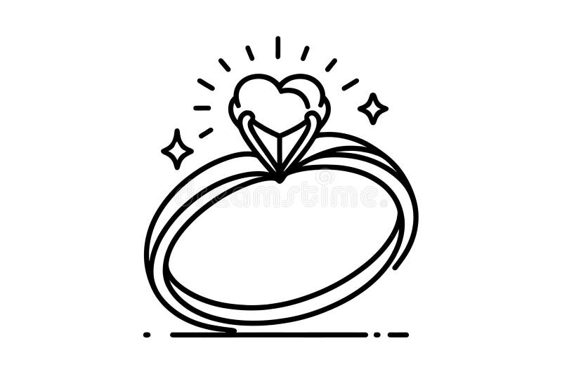 Ring, Line Drawing Style,vector Design. Stock Illustration ...