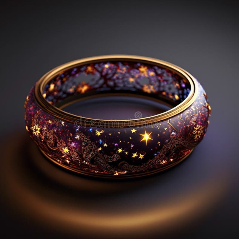 Ring with a Luxurious Design Stock Illustration - Illustration of bead ...