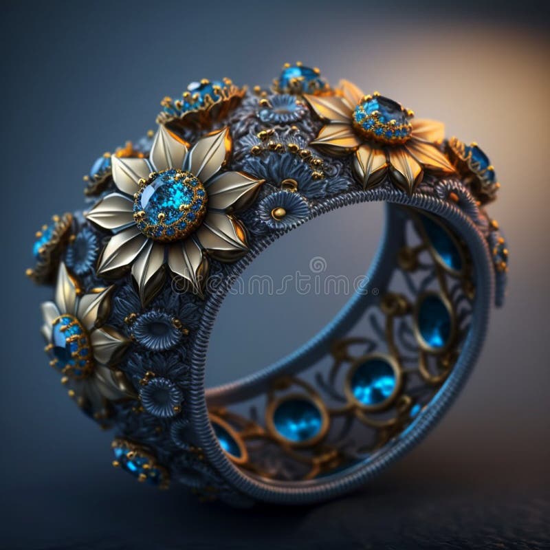Ring with a Luxurious Design Stock Illustration - Illustration of bead ...