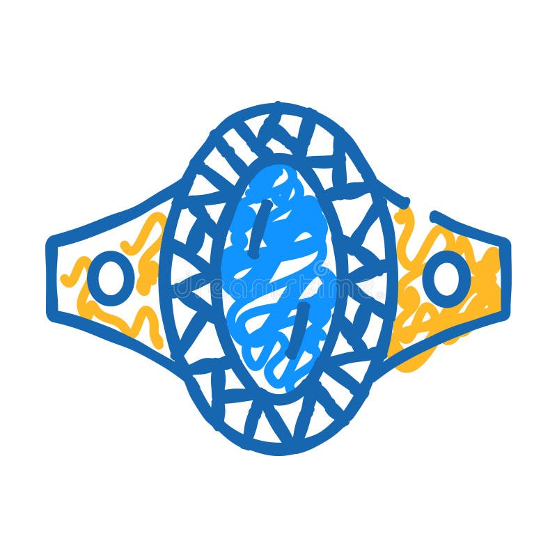 Ring with Magic Diamond Icon Doodle Illustration Stock Illustration ...