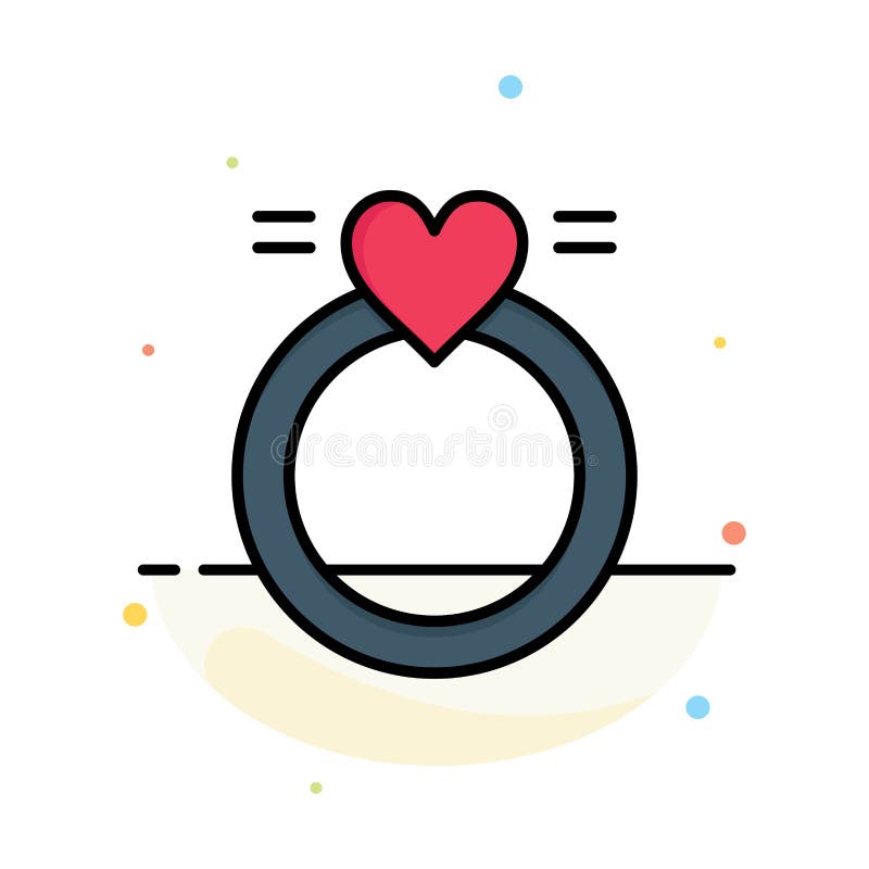 Ring, Marriage, Love, Wedding Abstract Flat Color Icon Template Stock ...