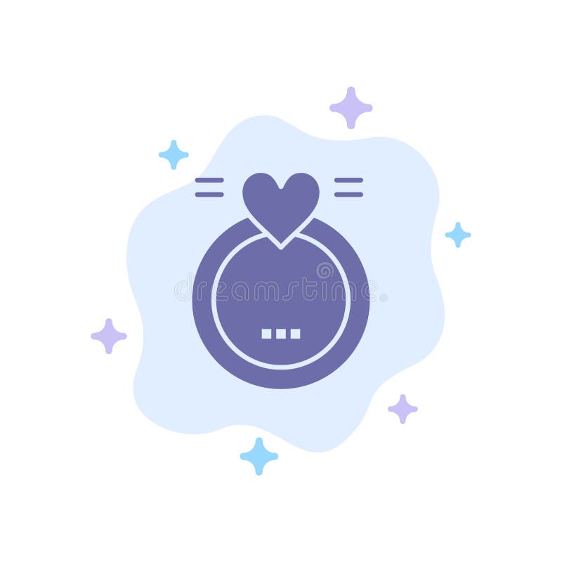 Ring, Marriage, Love, Wedding Blue Icon on Abstract Cloud Background ...