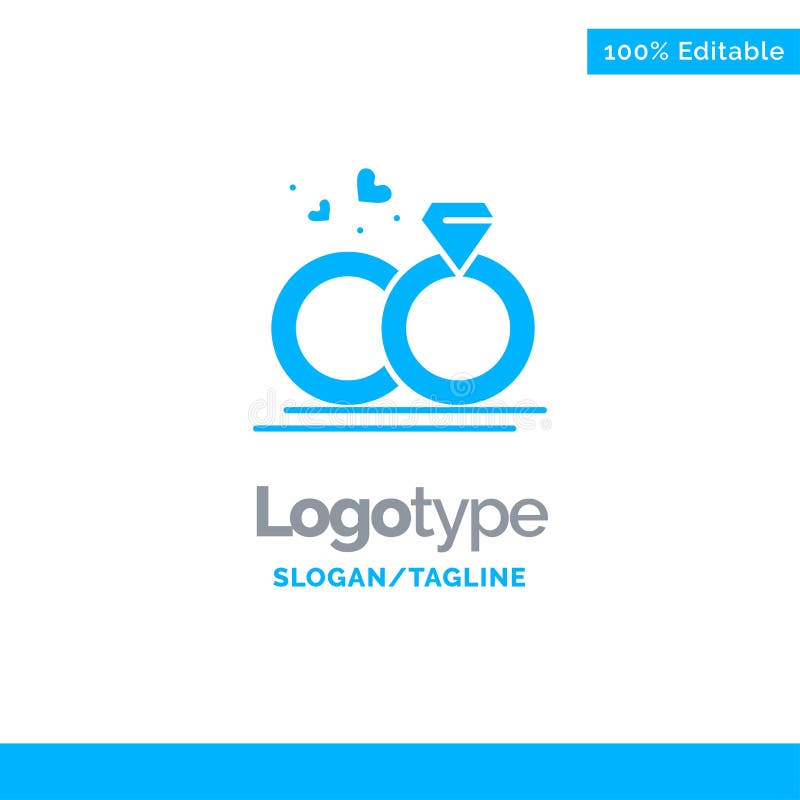 Ring, Marriage, Wedding, Love Blue Solid Logo Template. Place for ...