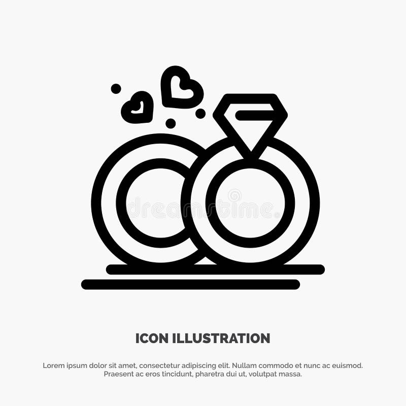 Ring, Marriage, Wedding, Love Line Icon Vector Stock Vector ...