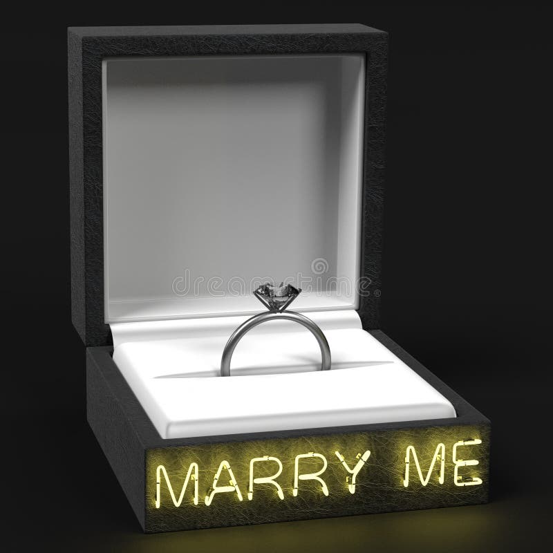 Marry Me Sign Shows Marriage Proposal And Engagement Stock Illustration ...