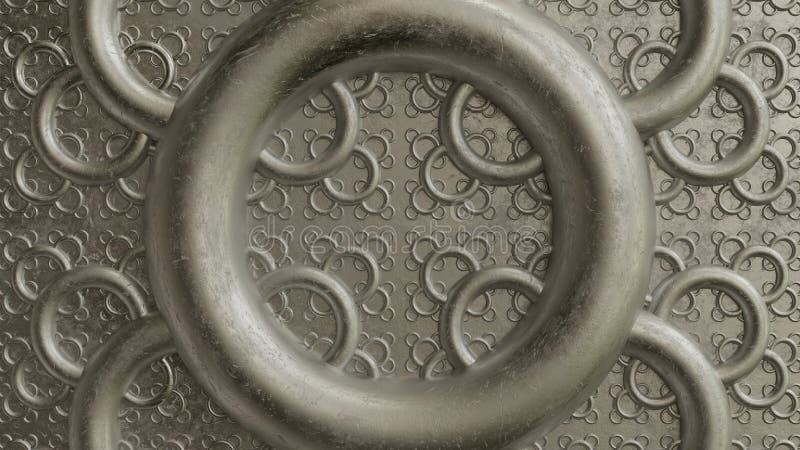 Circle Ring Pattern Metal Background Fractal Silver Elegance 3D ...