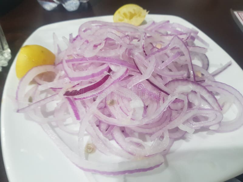 Ring onion with lemon stock photo. Image of plant, meal - 180224464