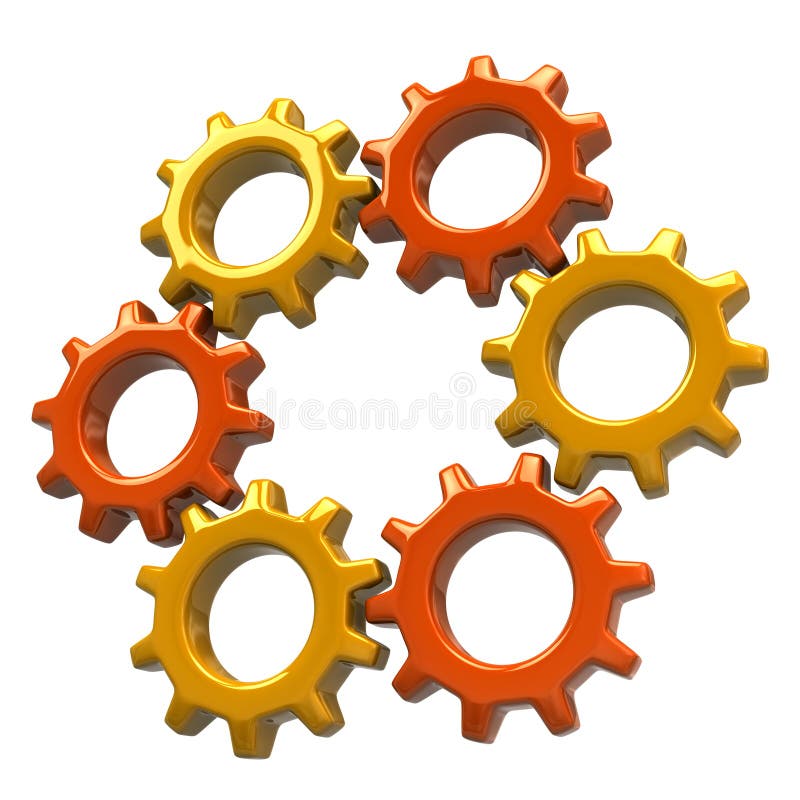 Orange Gears Background Illustration Stock Vector - Illustration of ...