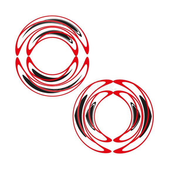 Ring Pattern Design. Red Circle Texture. Geometric Loop Illustration ...