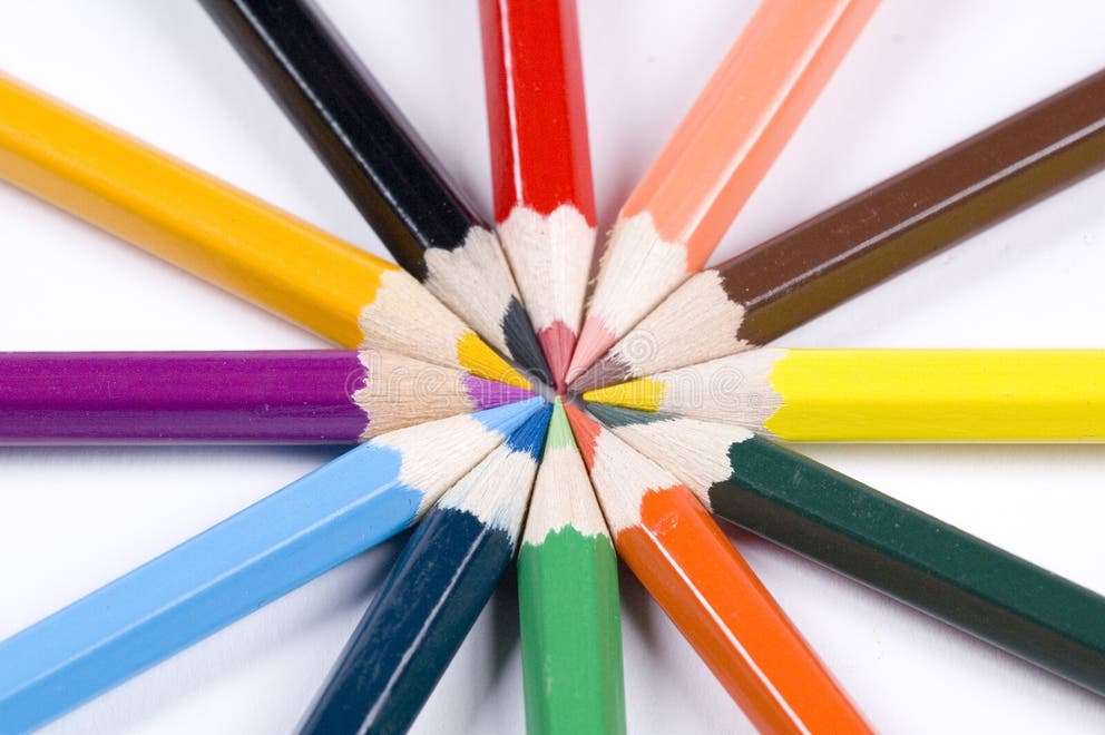 Ring of pencils stock photo. Image of material, everyday - 1665186