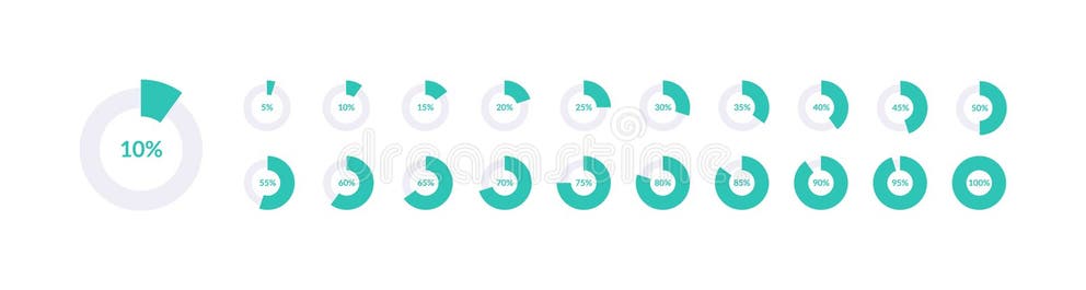 Ring Percentage Diagram Isolated on White Background Stock Vector ...