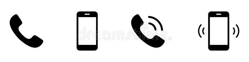 Ring Phones Icon Set Simple Design Stock Vector - Illustration of ...