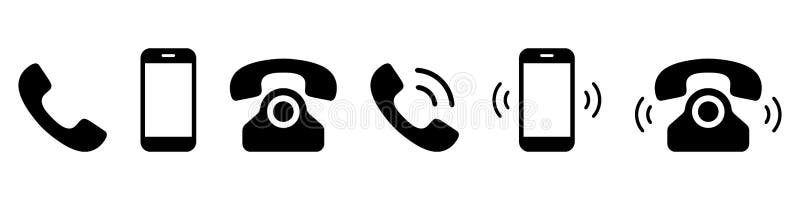 Ring Phones Icon Set Simple Design Stock Vector - Illustration of ...