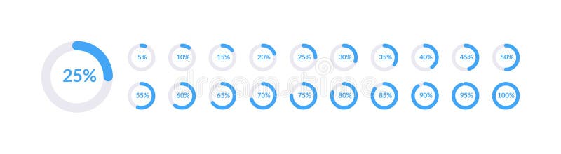 Ring Percentage Diagram Isolated on White Background Stock Vector ...