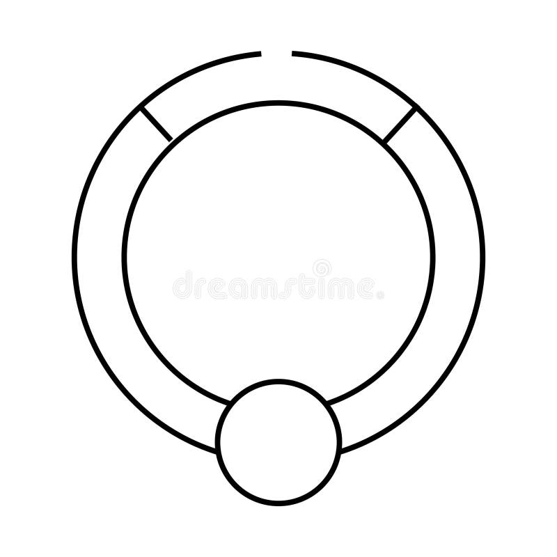 Ring Piercing Line Icon Vector Illustration Stock Vector - Illustration ...