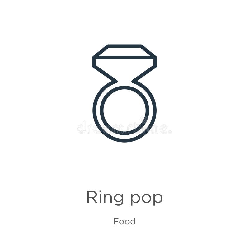 Ring Pop Icon. Thin Linear Ring Pop Outline Icon Isolated on White ...
