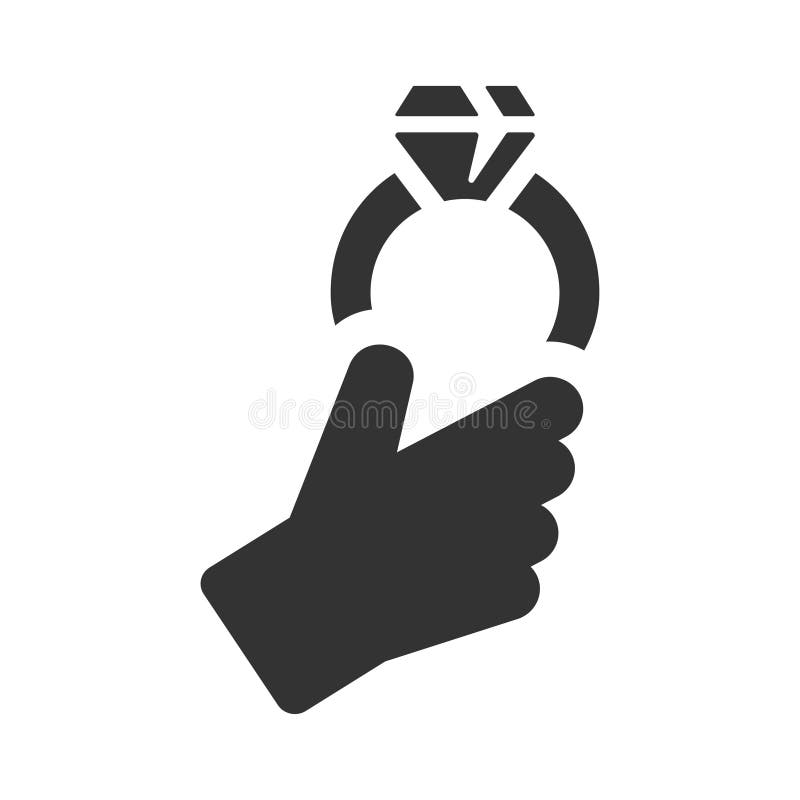 Ring proposal Icon stock vector. Illustration of hands - 321219085