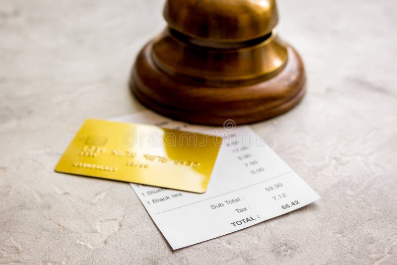 Ring Receipt Bill Payment Credit Card Stone Table Background Stock ...