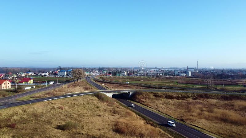 Ring road cars aerial view stock footage. Video of modern - 165269488