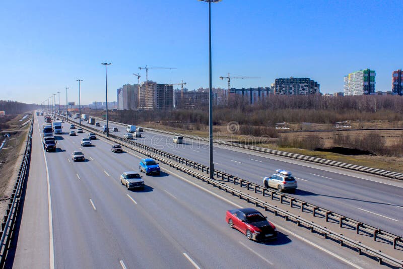 Ring Road and the Flow of Cars. the View from the Top Stock Photo ...