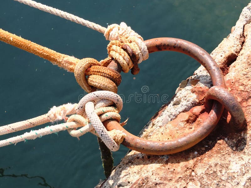 Ring and ropes stock image. Image of detail, boat, ring - 46162273