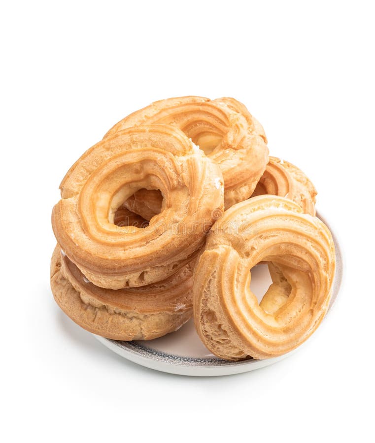 Ring-shaped Homemade Eclairs Isolated on White Stock Image - Image of ...