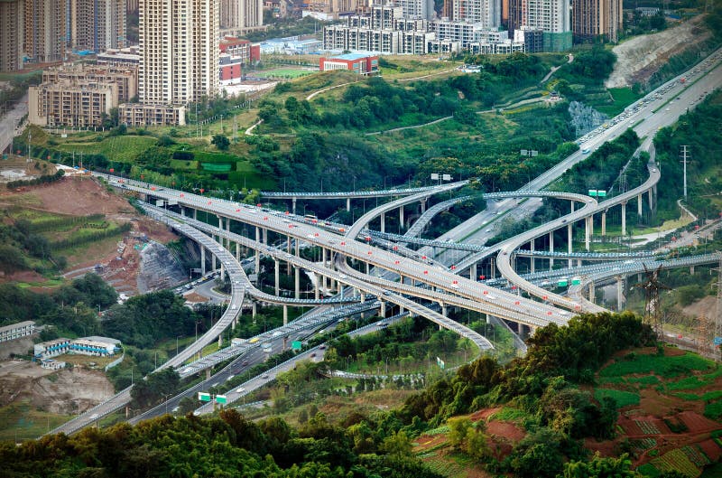 Ring-shaped Overpass in Chongqing, China Stock Photo - Image of ...