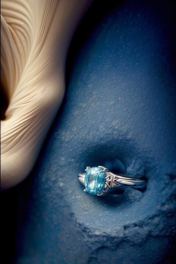 A Ring Sitting on Top of a Blue Object. Generative AI Stock ...
