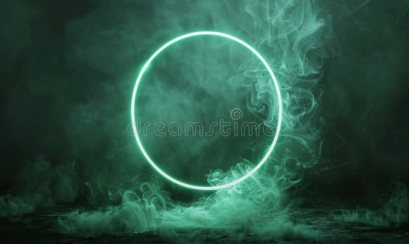 Ring of Smoke with Green Glow Stock Image - Image of generative ...