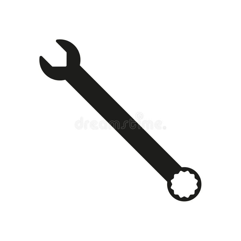 Ring Spanner Vector Icon on White Background Stock Vector ...