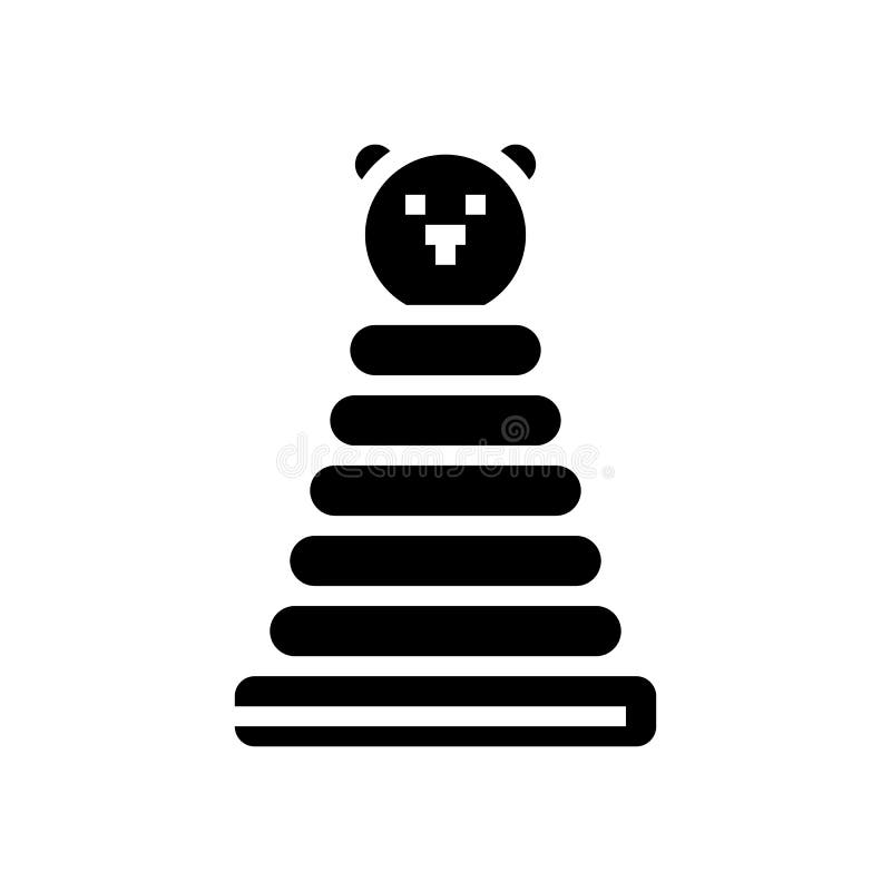 Ring Stacker Glyph Icon Vector Illustration Stock Vector - Illustration ...