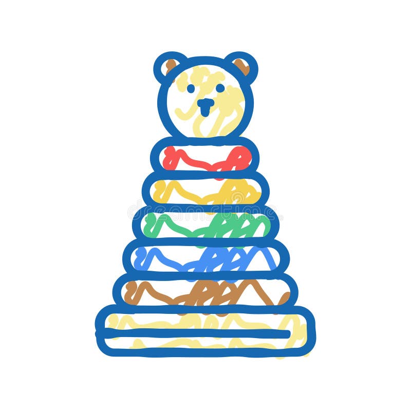 Ring Stacker Icon Doodle Illustration Stock Illustration - Illustration ...