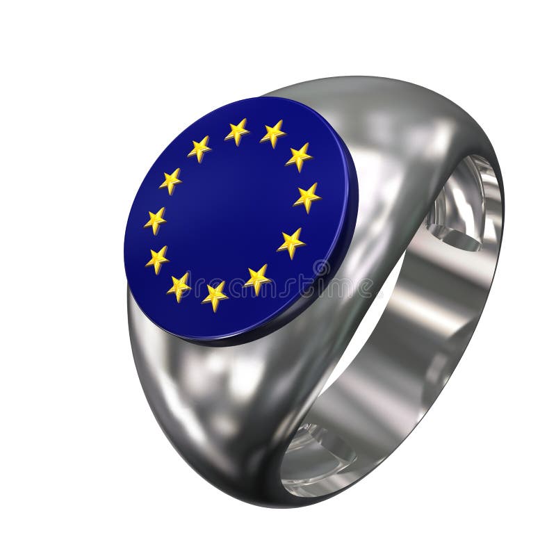 Ring With Symbol European Union 03 Stock Illustration - Illustration of ...