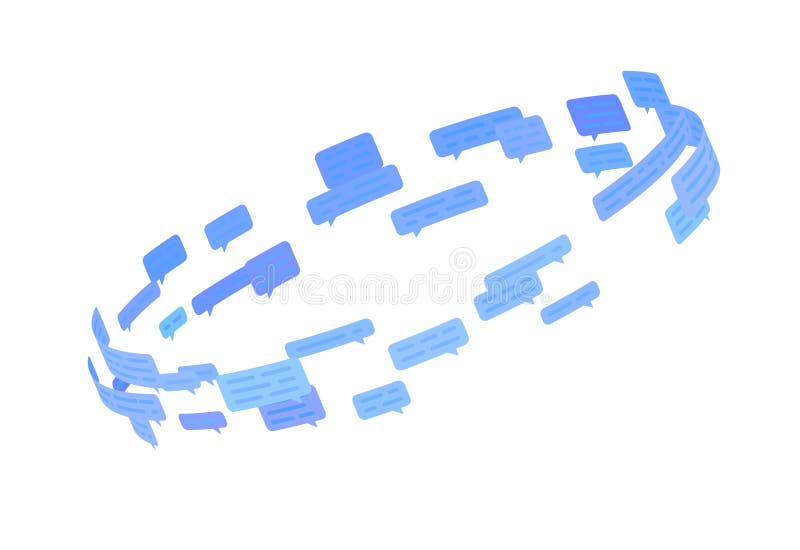 Ring of Text Messages and Speech Bubbles. Social Media Surroundings ...