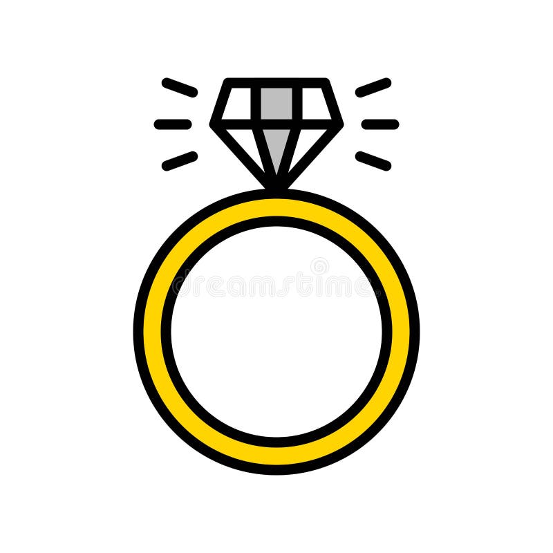 Ring Vector Icon, Filled Style Editable Outline Stock Vector ...